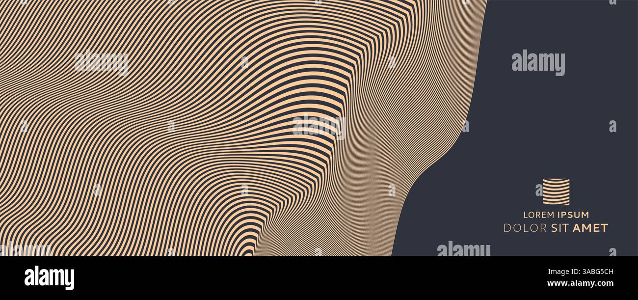 Pattern with optical illusion. Abstract striped background. 3d vector ...