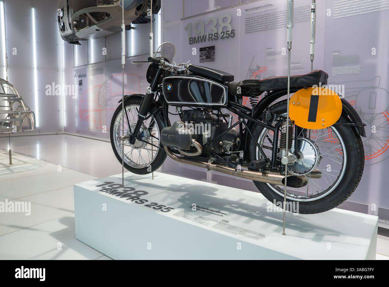 1938 BMW RS 255 Motorcycle Displayed at BMW Museum in Munich Stock ...