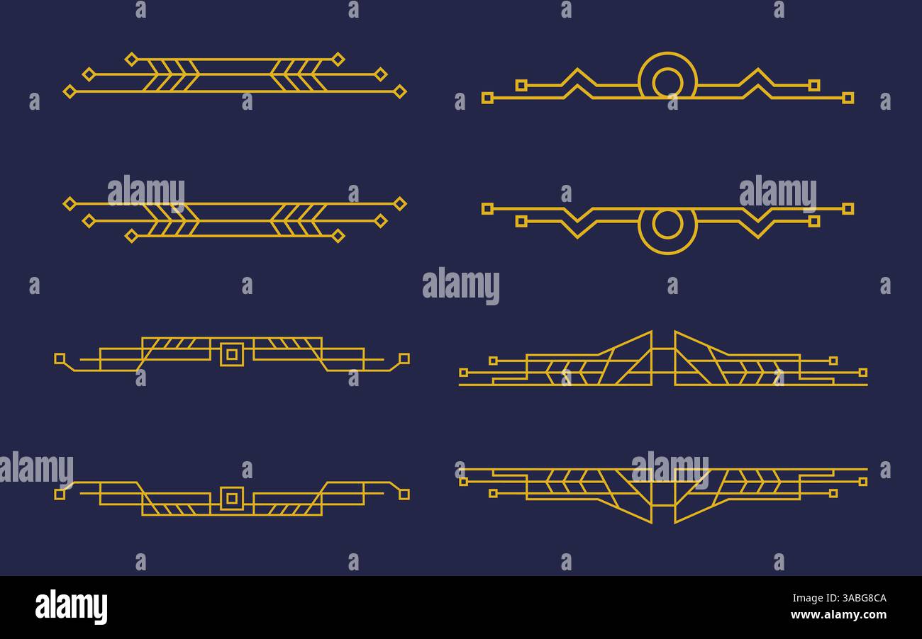 Art Deco Line Gold Borders Dividers Set Stock Vector Image & Art - Alamy