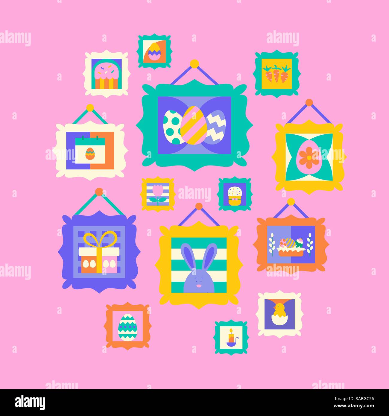 Happy Easter Wall Paintings Stock Vector Image & Art - Alamy