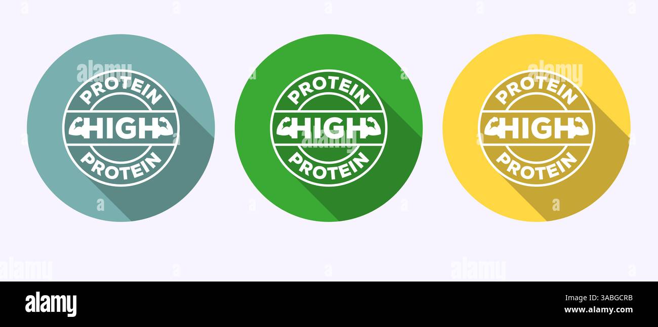 High protein icon, High protein label design, Nutrition healthy eating ...