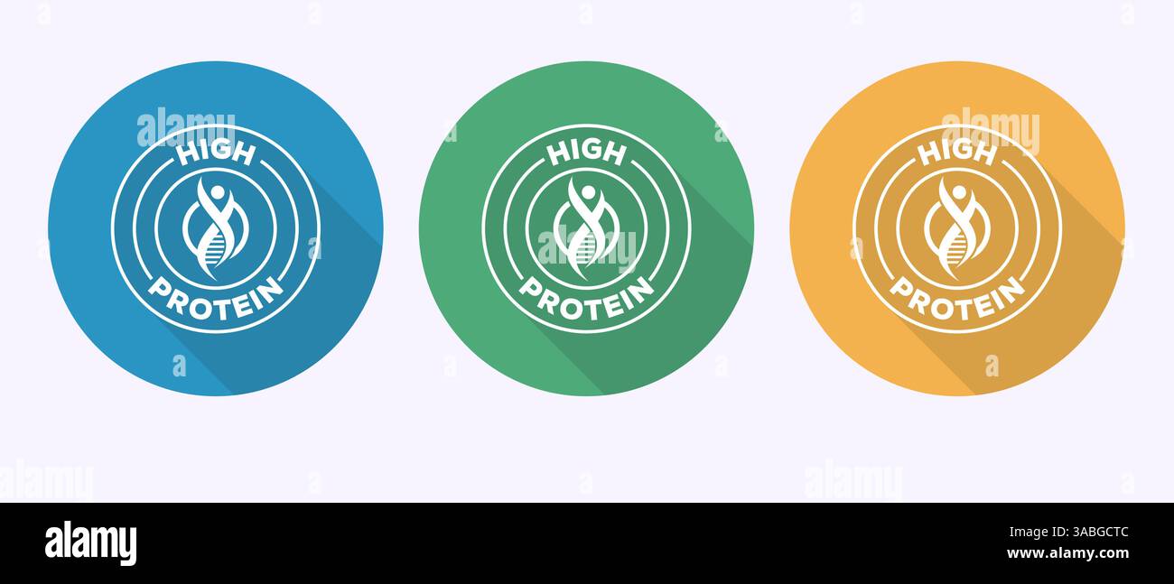 High protein icon, High protein label design, Nutrition healthy eating ...