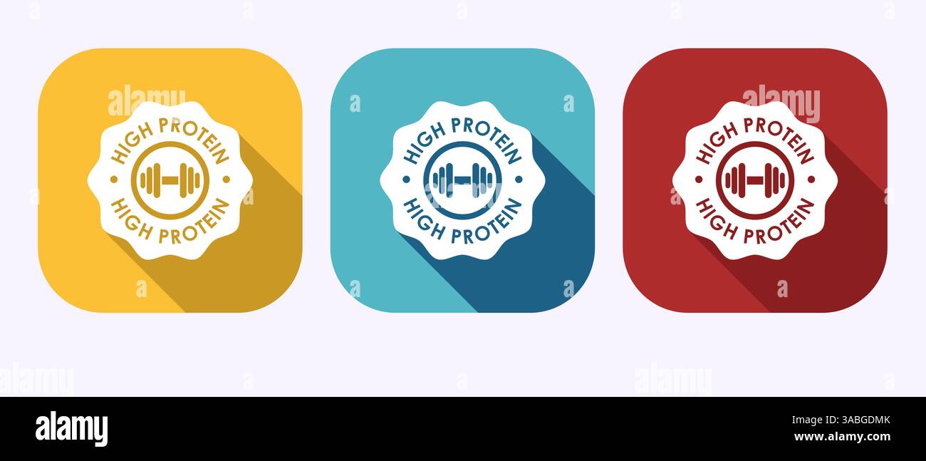 High protein icon, High protein label design, Nutrition healthy eating ...