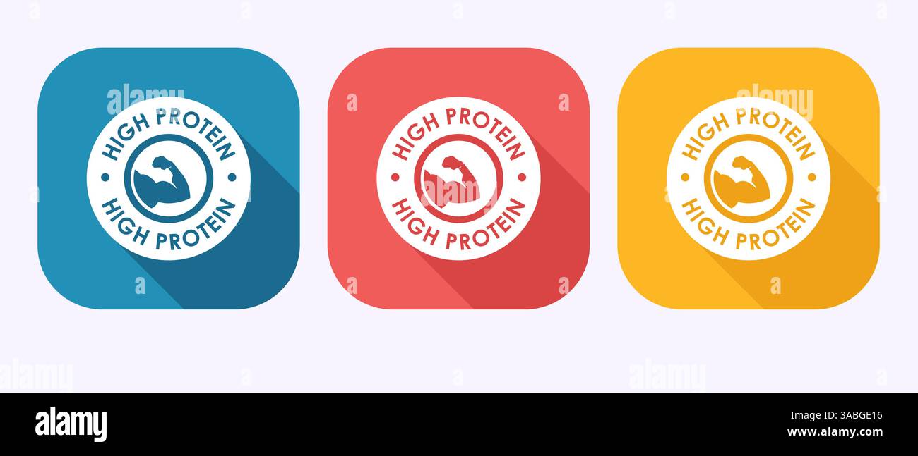 High protein icon, High protein label design, Nutrition healthy eating ...