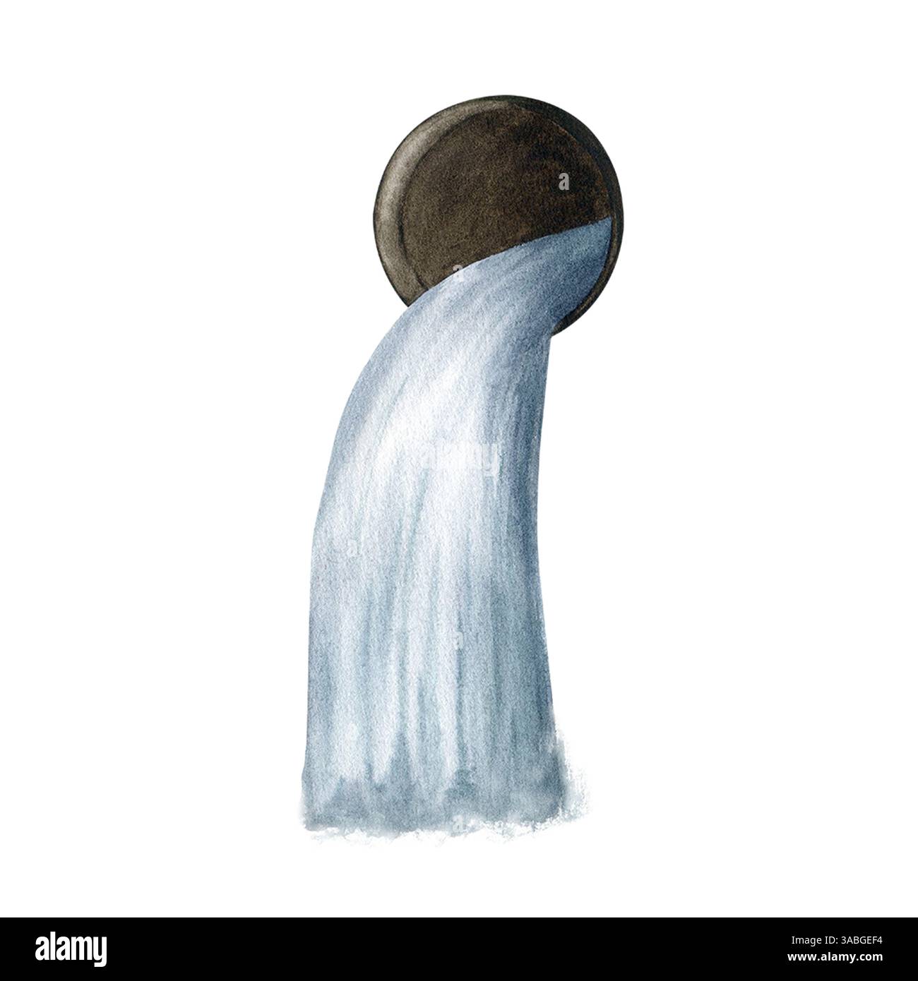 Discharge of liquid waste from pipe. Waste dumping. Dirty water stems ...