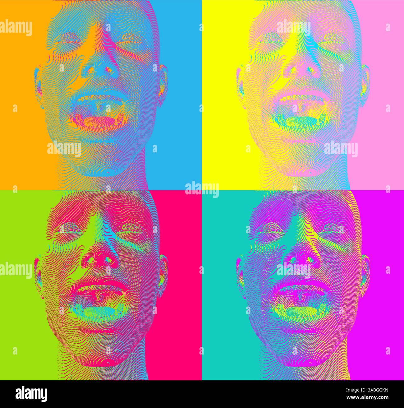 Portrait of screaming man with wide open mouth. Shock and awe. Full of ...