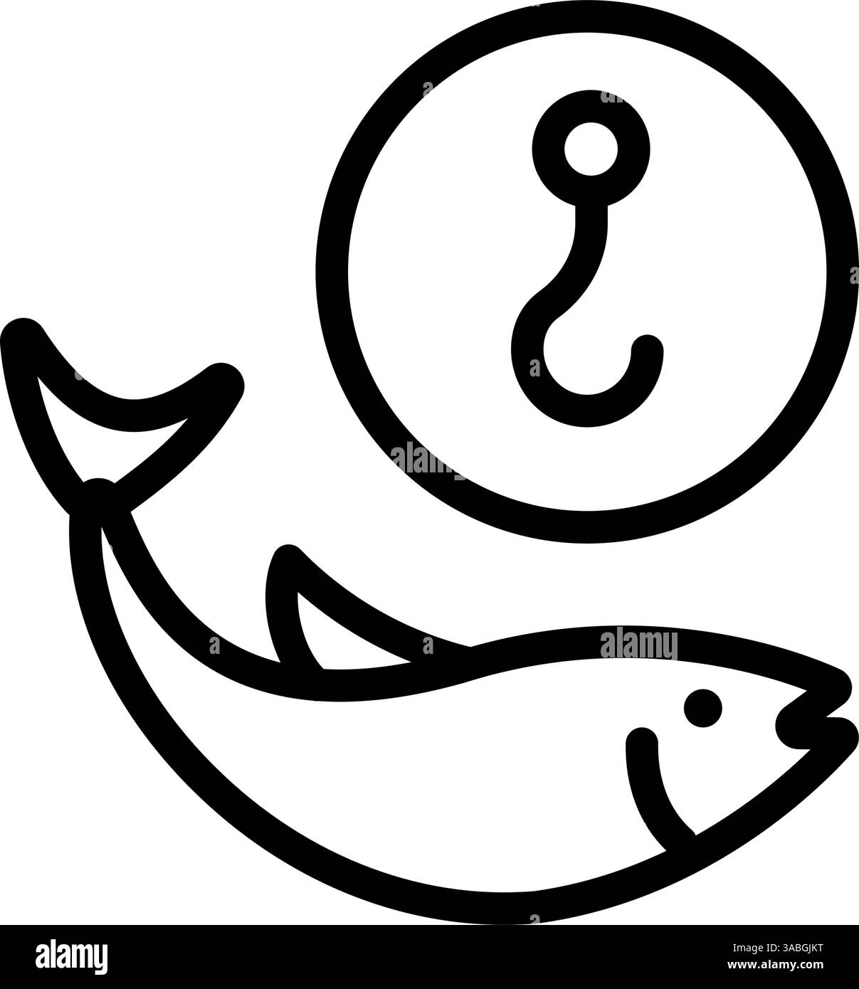 Fishing Outline Icon. Fish Line Sign. Vector Illustration. Isolated on ...