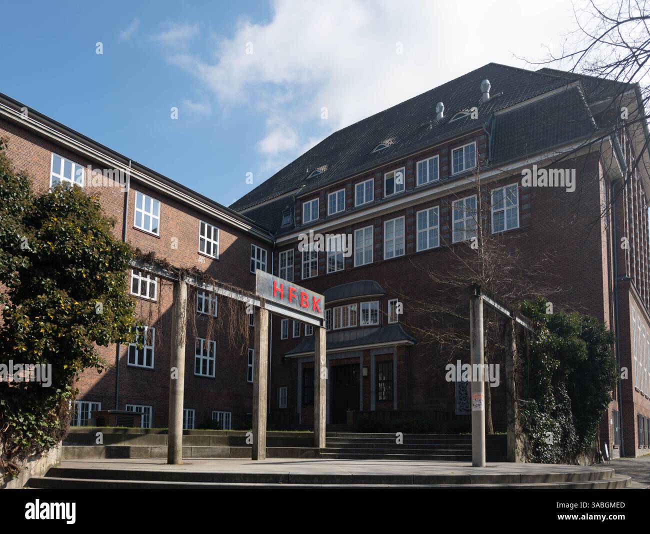 27 March 2025, Hamburg: The lettering "HFBK" is attached to the ...