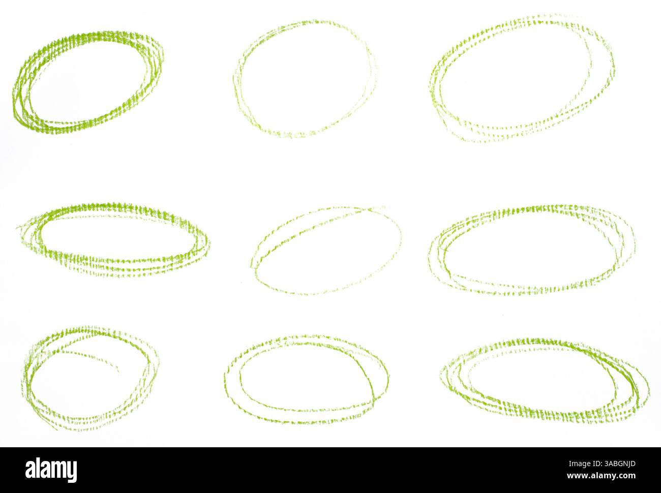 Set of green highlight circles on white background cut out design ...