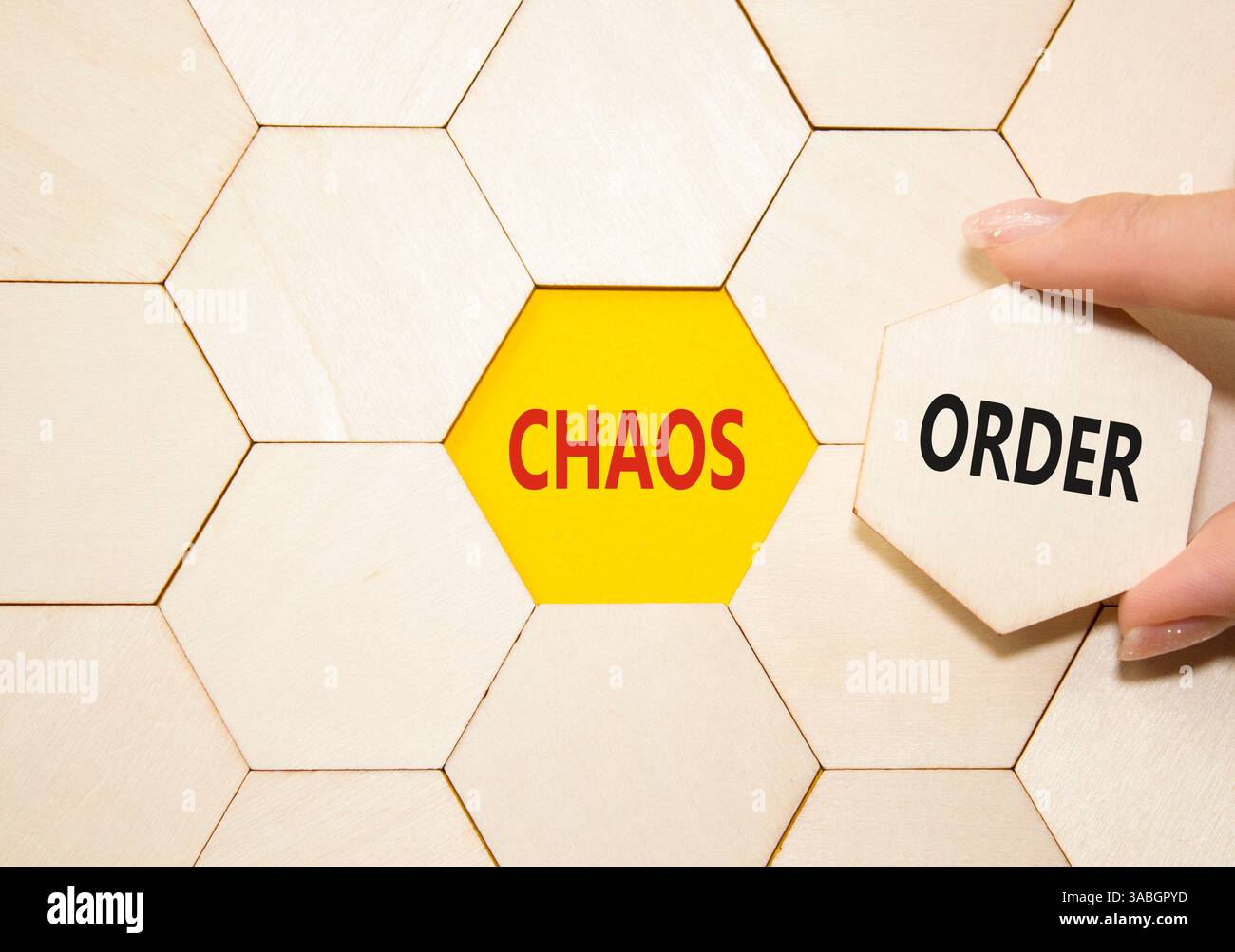 Chaos or Order symbol. Concept word Chaos or Order on wooden puzzle ...