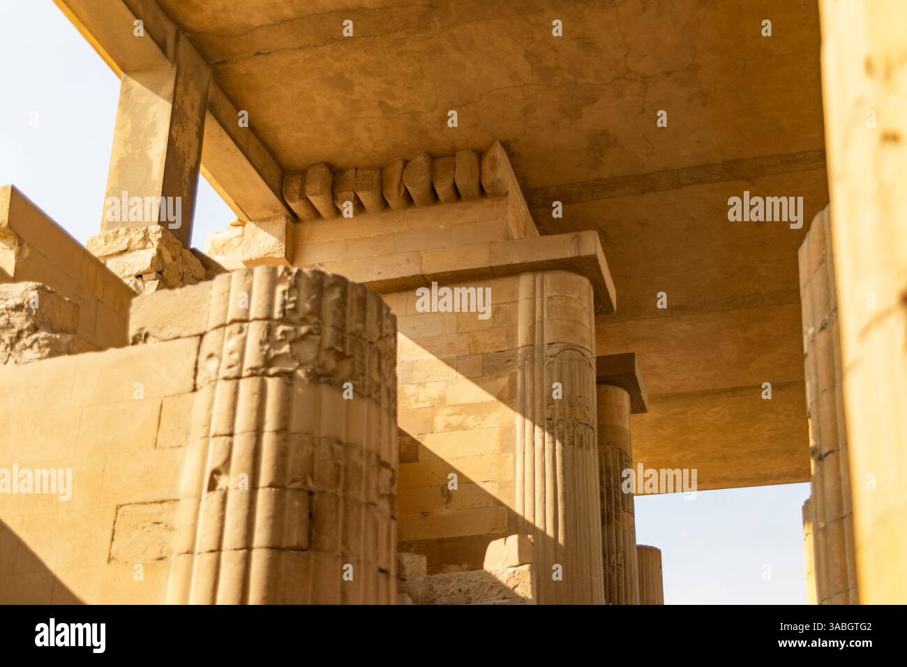 Explore Saqqara's temple pillars and pyramid walls, the ancient ruins ...