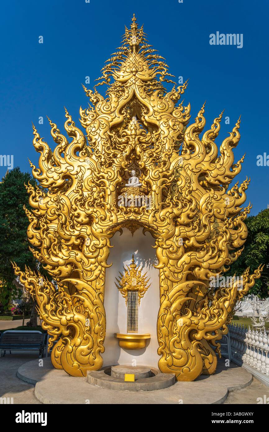 The White Temple, also known as Wat Rong Khun, is completely white and ...