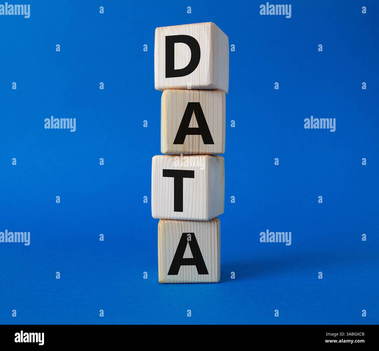 Data symbol. Concept word Data on wooden cubes. Beautiful blue ...