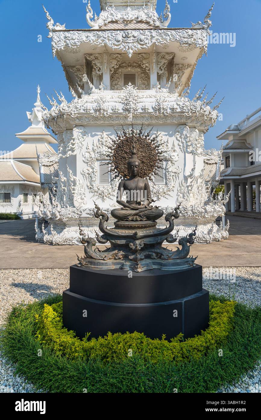 The White Temple, also known as Wat Rong Khun, is completely white and ...