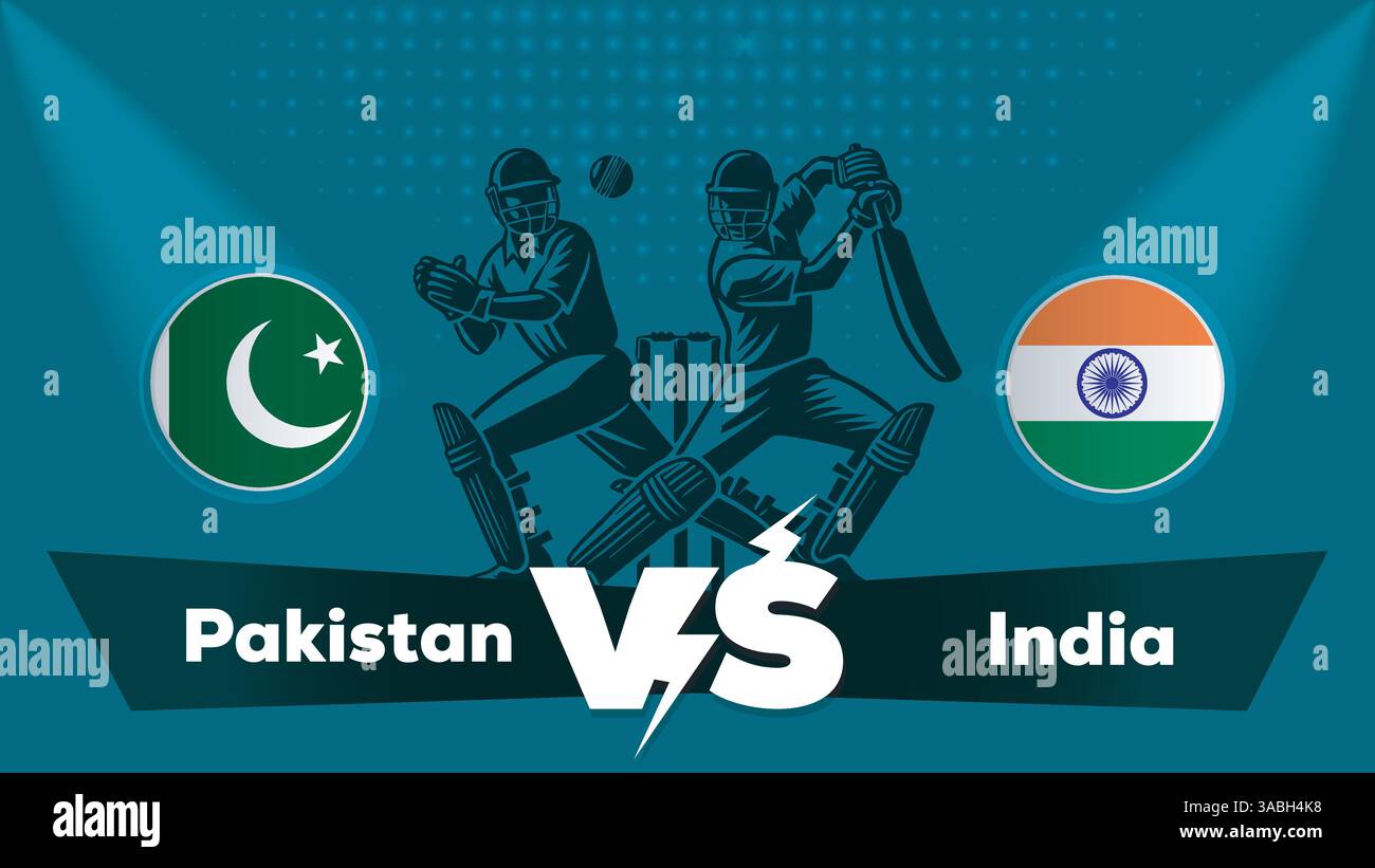 Pakistan Vs India , India VS Pakistan Match Cricket match concept with ...