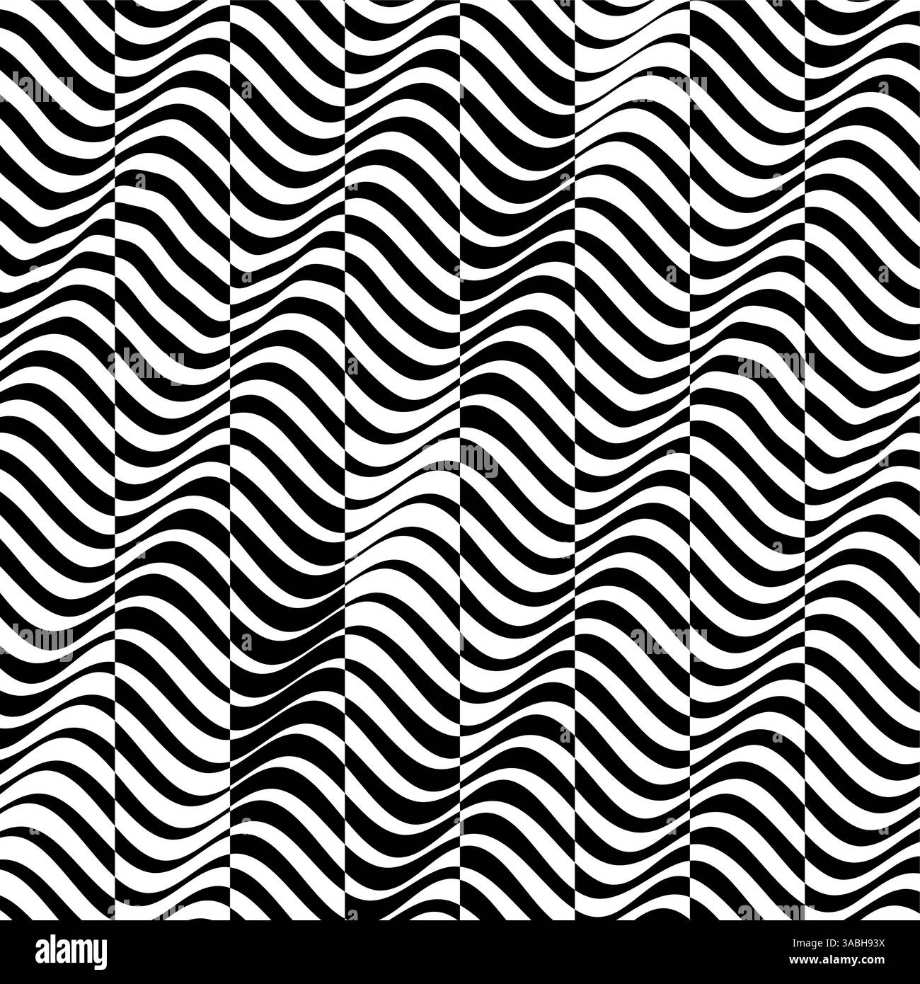 3D wavy pattern with optical illusion. Glitch abstract background ...