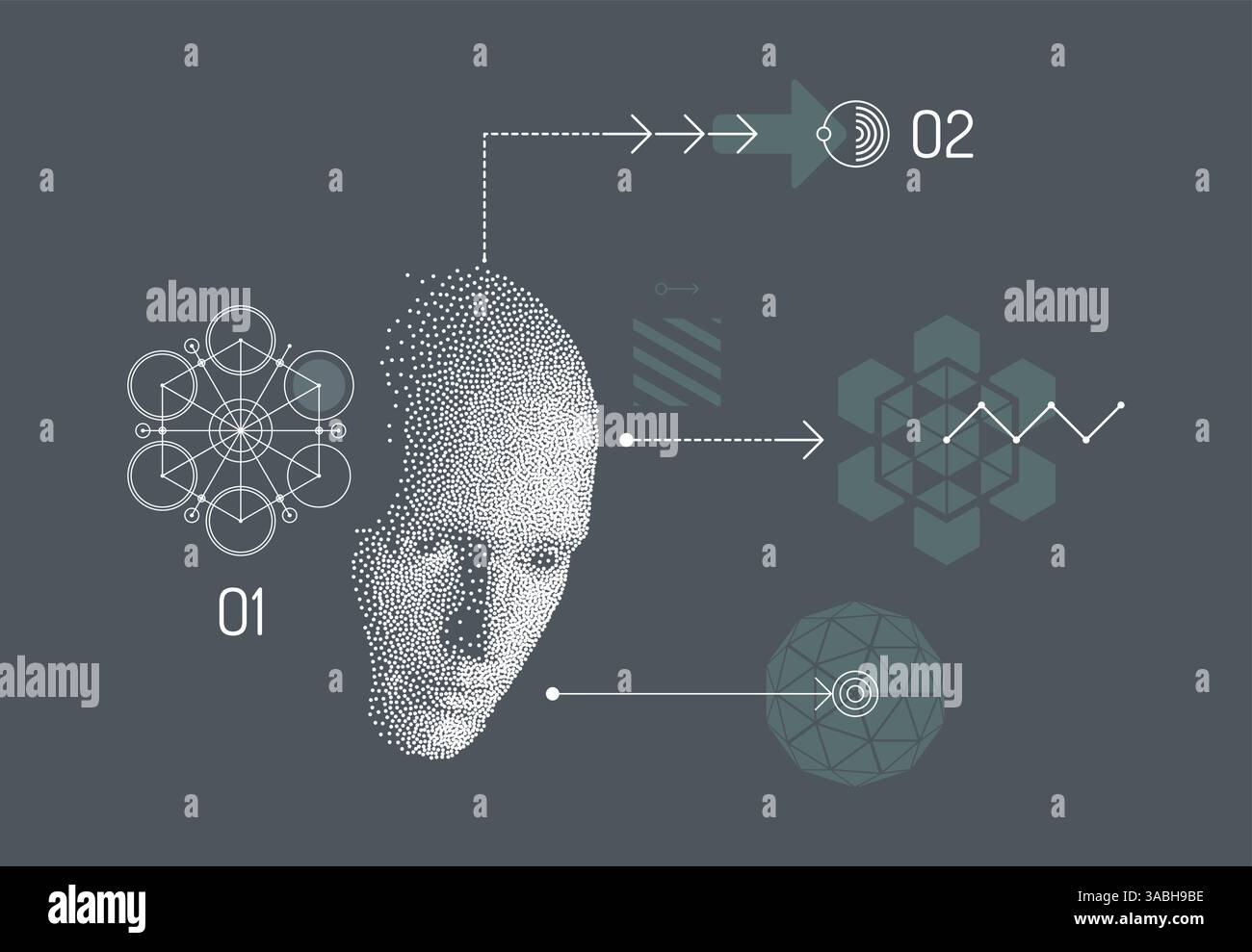 Discovery, studying and learning concept. Time to think. Man scientist ...