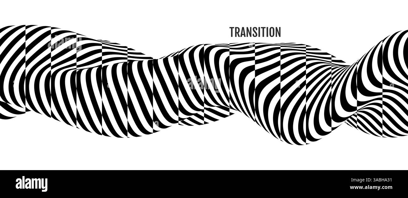 Black and white pattern. Optical illusion dynamic pattern with ...