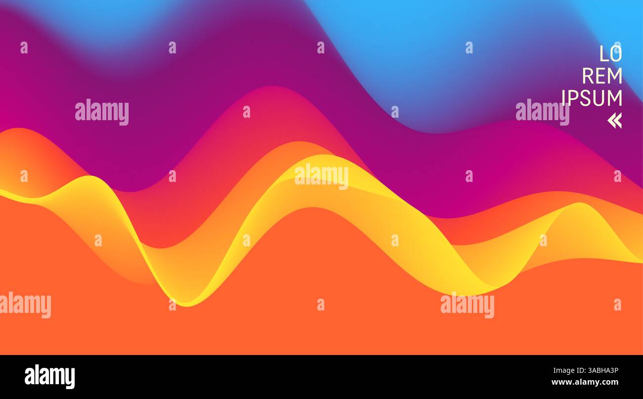 3D abstract wavy background with beautiful gradient colour transition ...