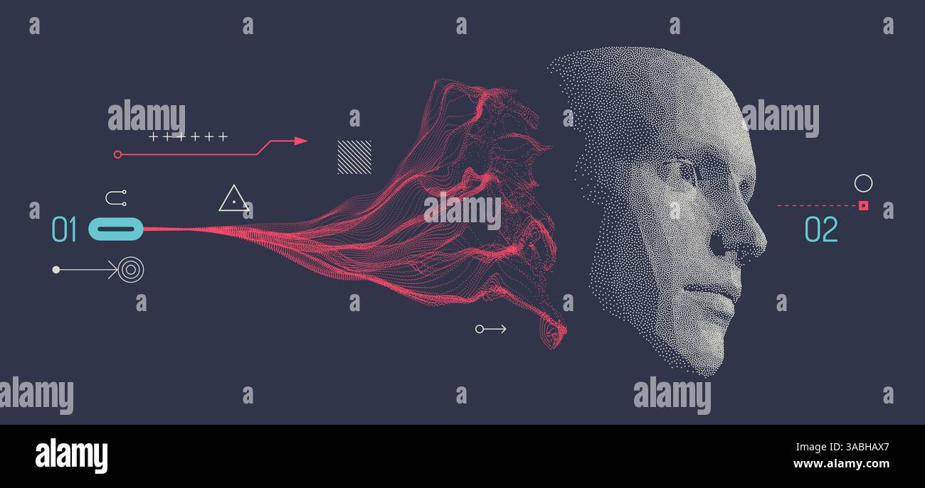 Discovery, studying and learning concept. Time to think. Man scientist ...