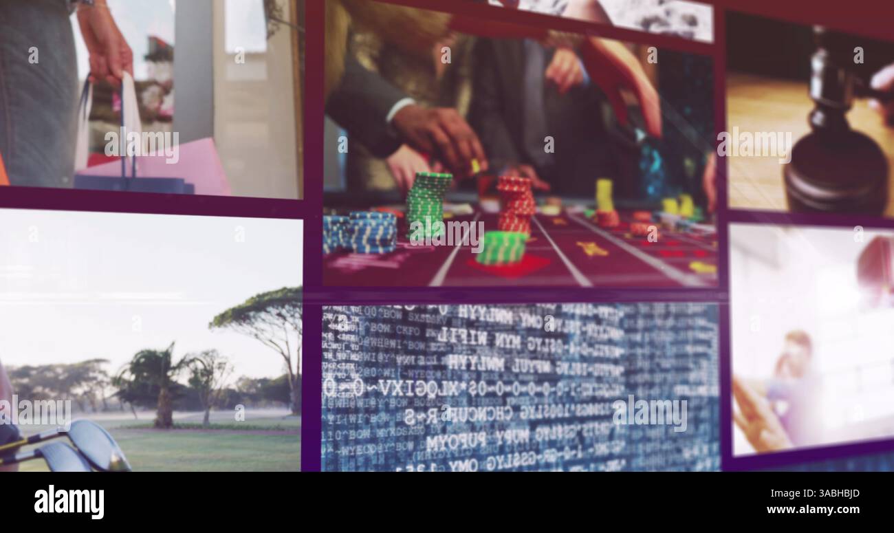 Nine composite screens, including gambling, shopping, digital ...