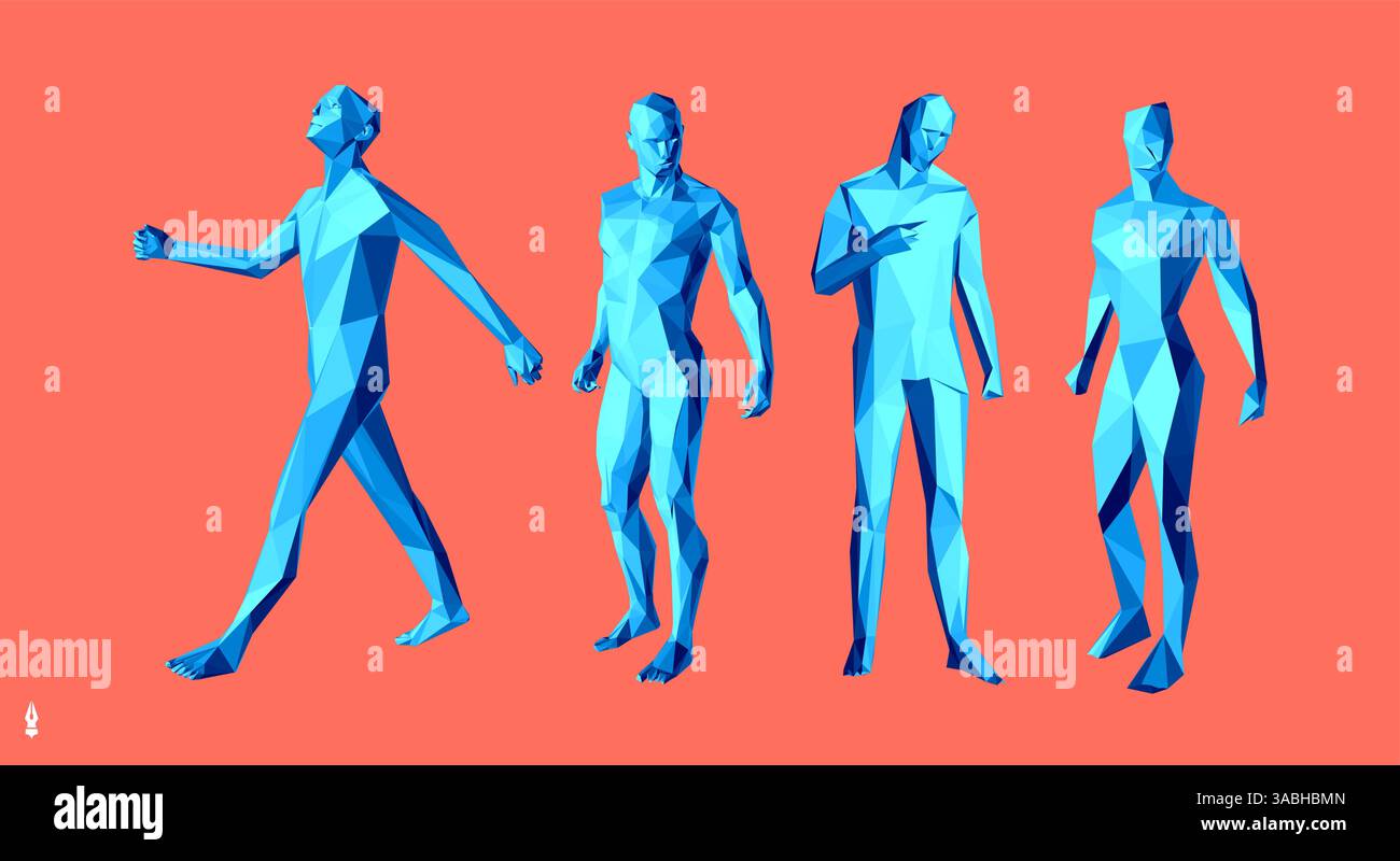 3d man different poses Stock Vector Images - Alamy