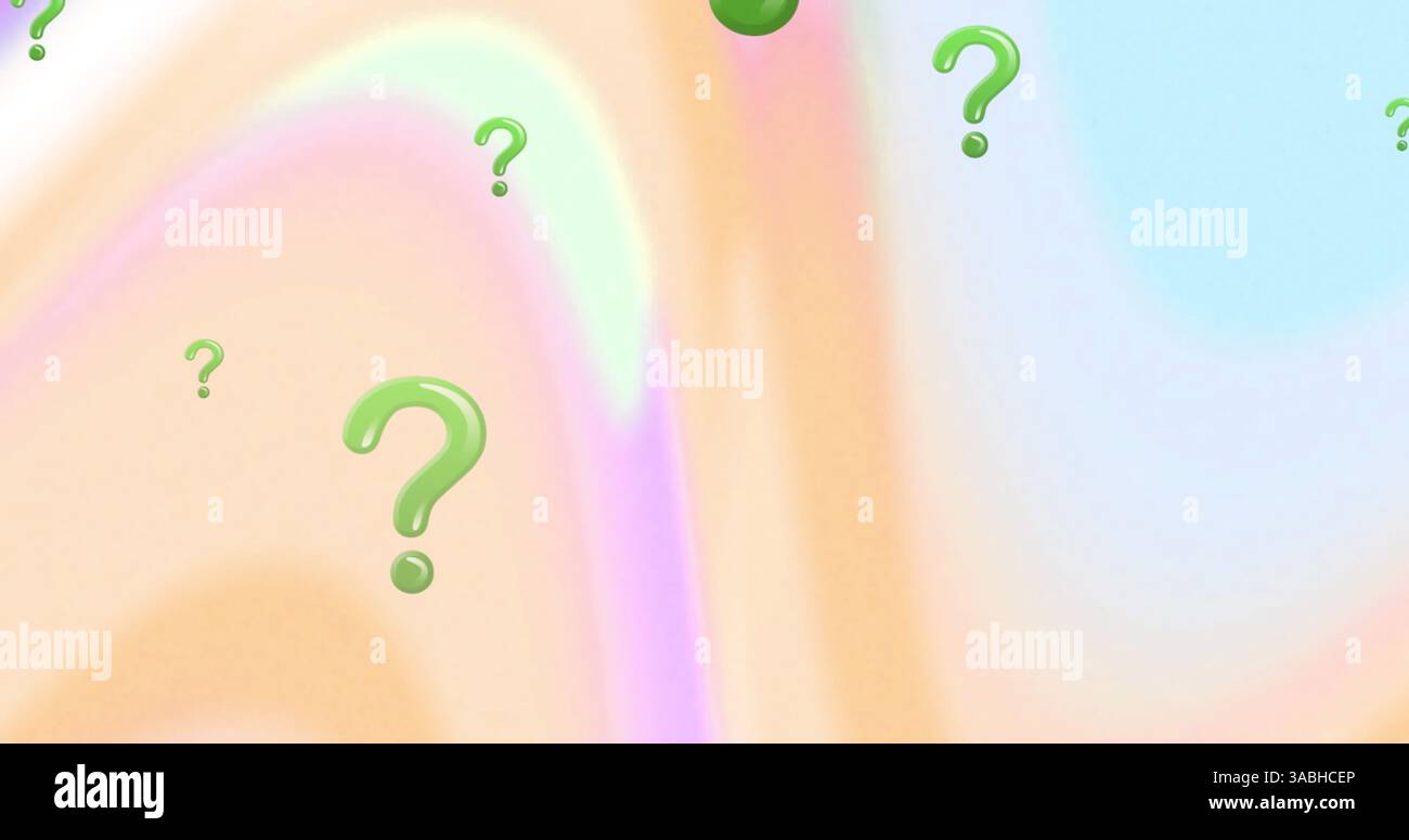 Image of green question marks over pastel background Stock Photo - Alamy