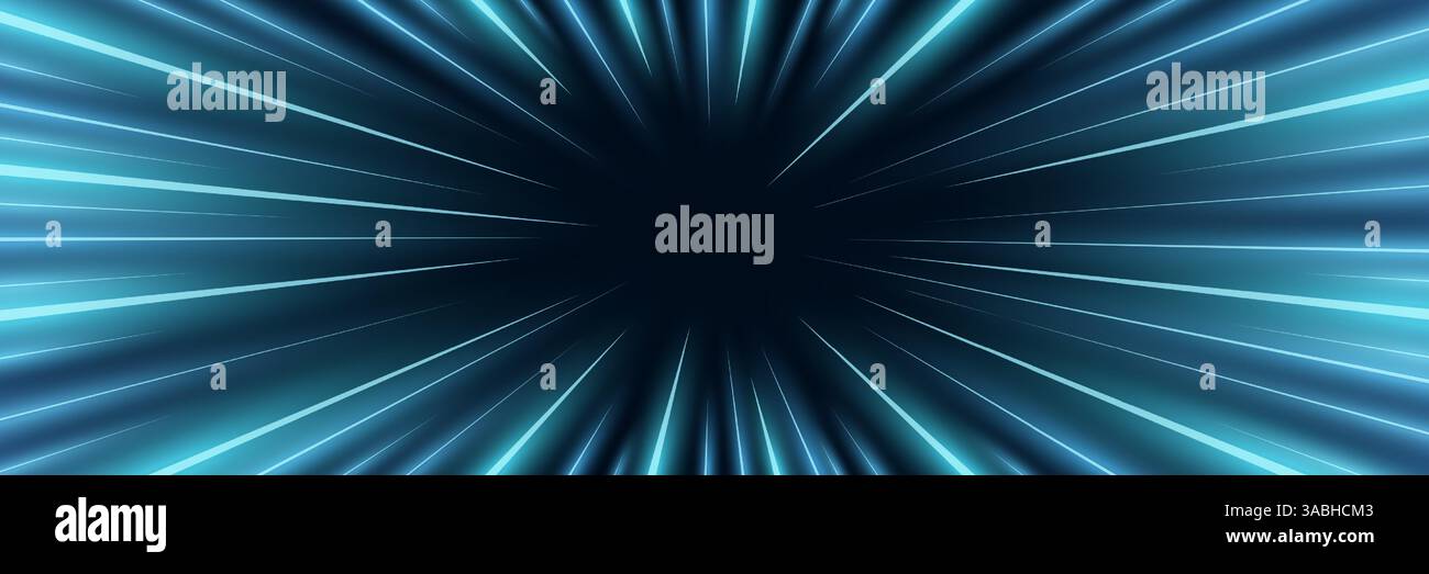 Glowing speed lines burst from center. Dynamic radial motion effect ...