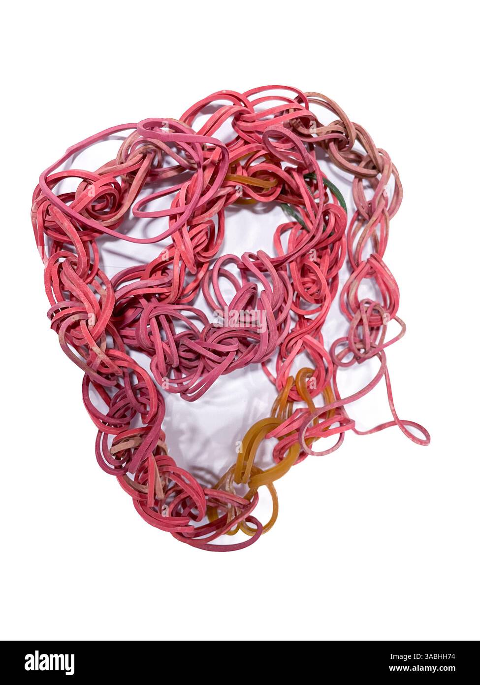 Elastic red rubber bands isolated on white background Stock Photo - Alamy