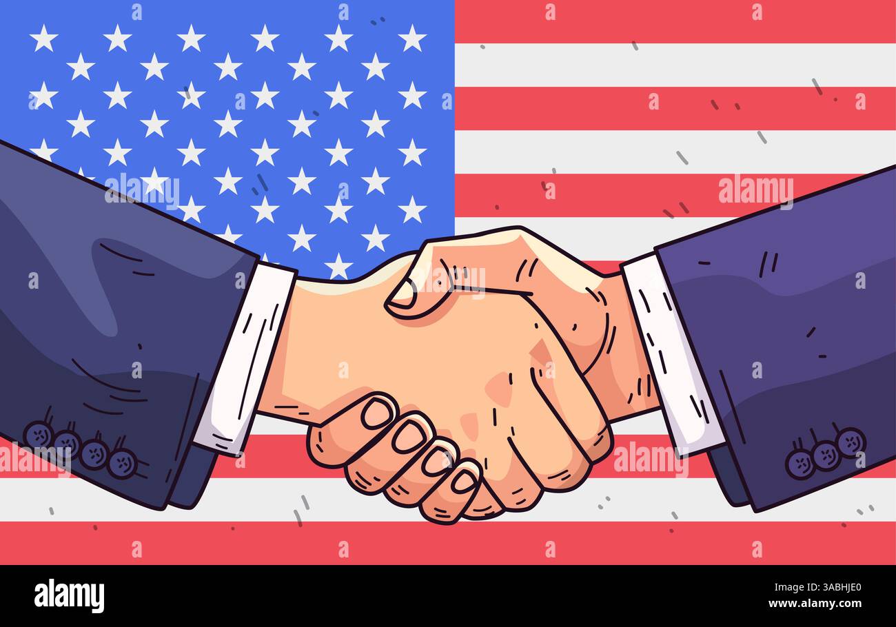 Handshake agreement diplomacy concept two hands shaking against ...
