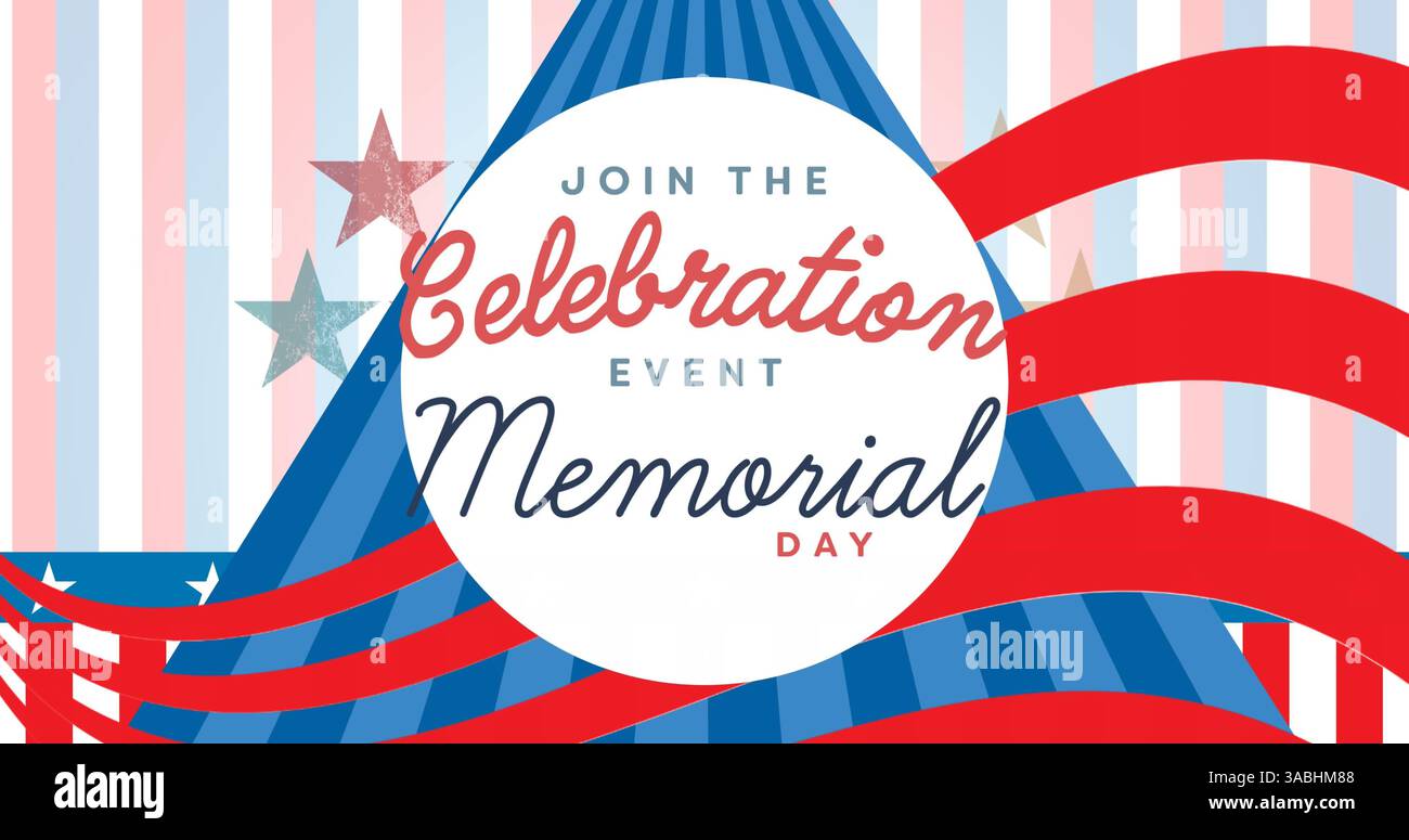 Image of join the celebration event memorial day text over american ...