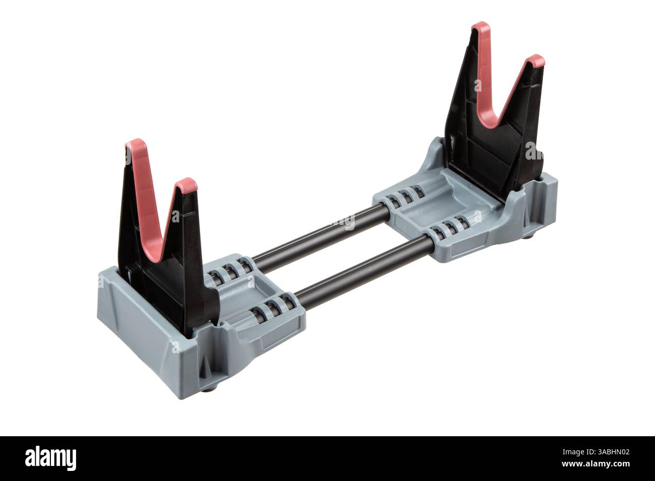 A compact firearm vise with adjustable clamps, designed for securing ...