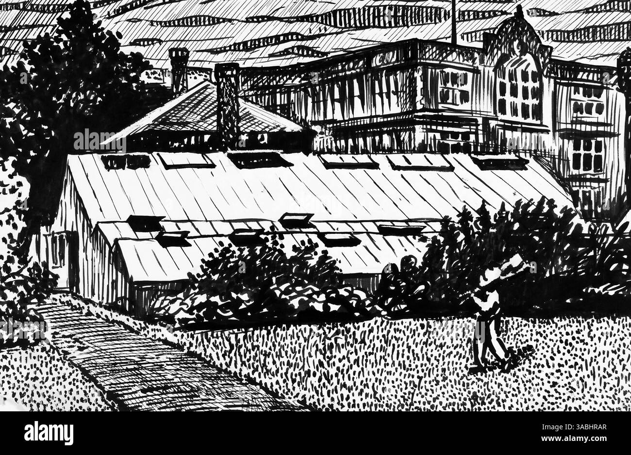 An artistic representation of a beautiful landscape featuring a ...