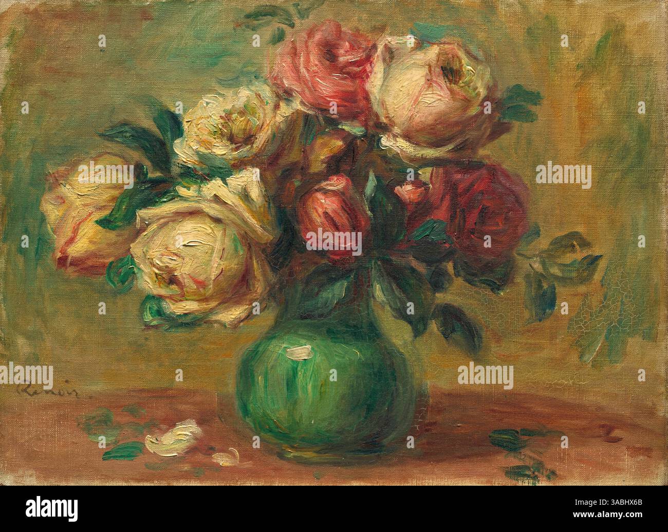 Roses in a Vase, 1890 (painting) by Renoir, Pierre Auguste (1841-1919 ...
