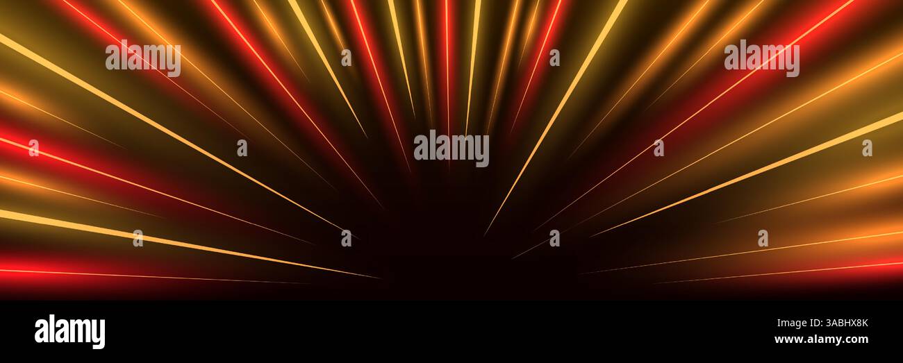 Fast motion speed light effect. Bright glowing radial streaks explode ...