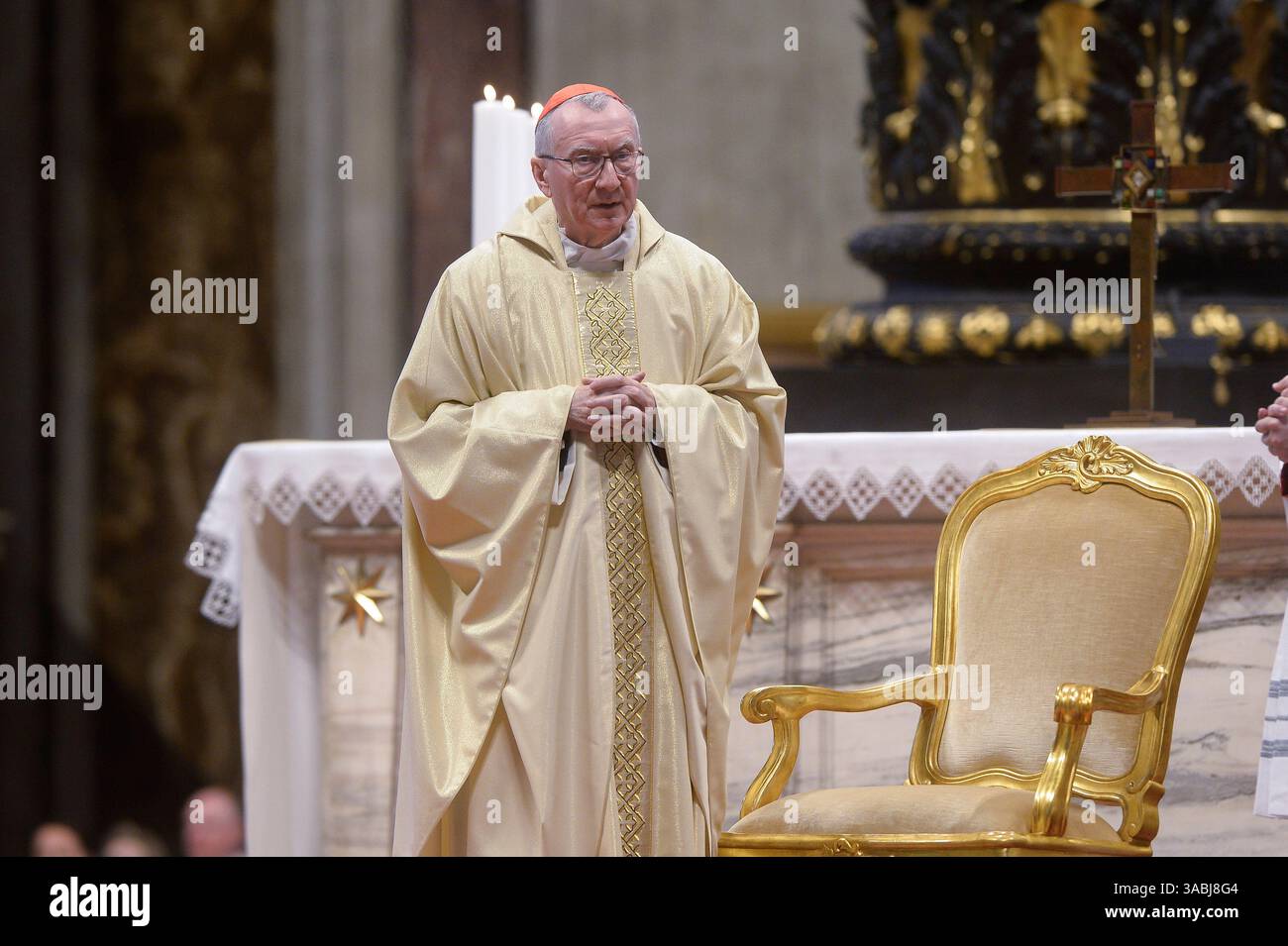 Italy, Rome, 2 April, 2025 : St. Peter's Basilica, Cardinal Pietro ...