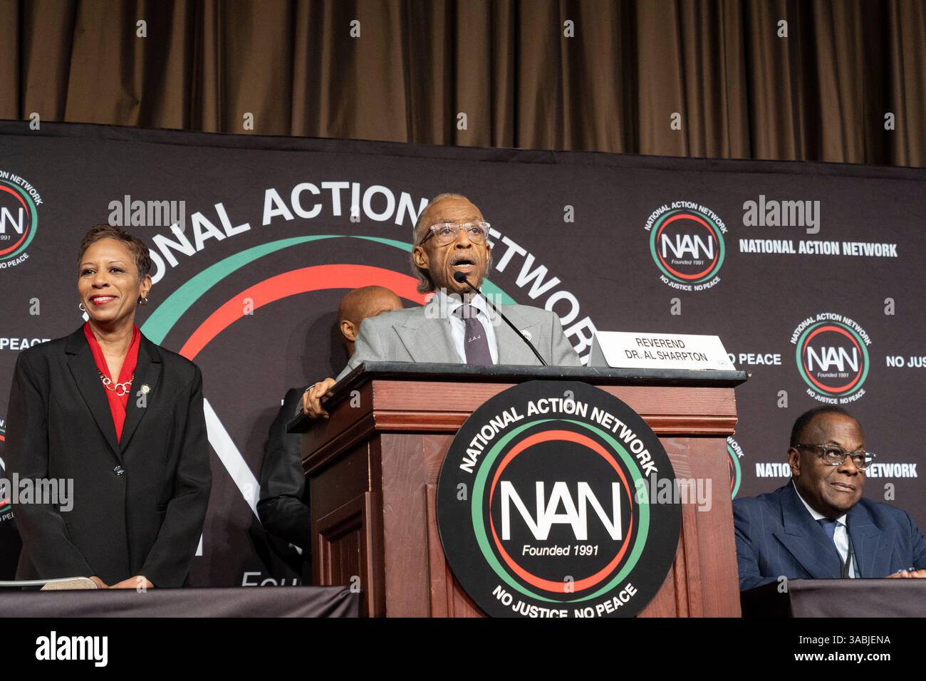 Reverend Al Sharpton speaks at the opening of 2025 annual NAN ...