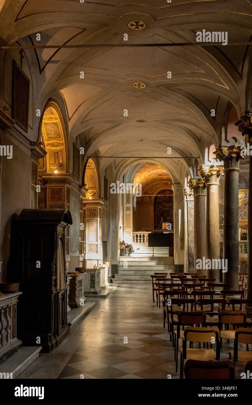 Interior of Basilica di San Bartolomeo all'Isola in Rome Stock Photo ...