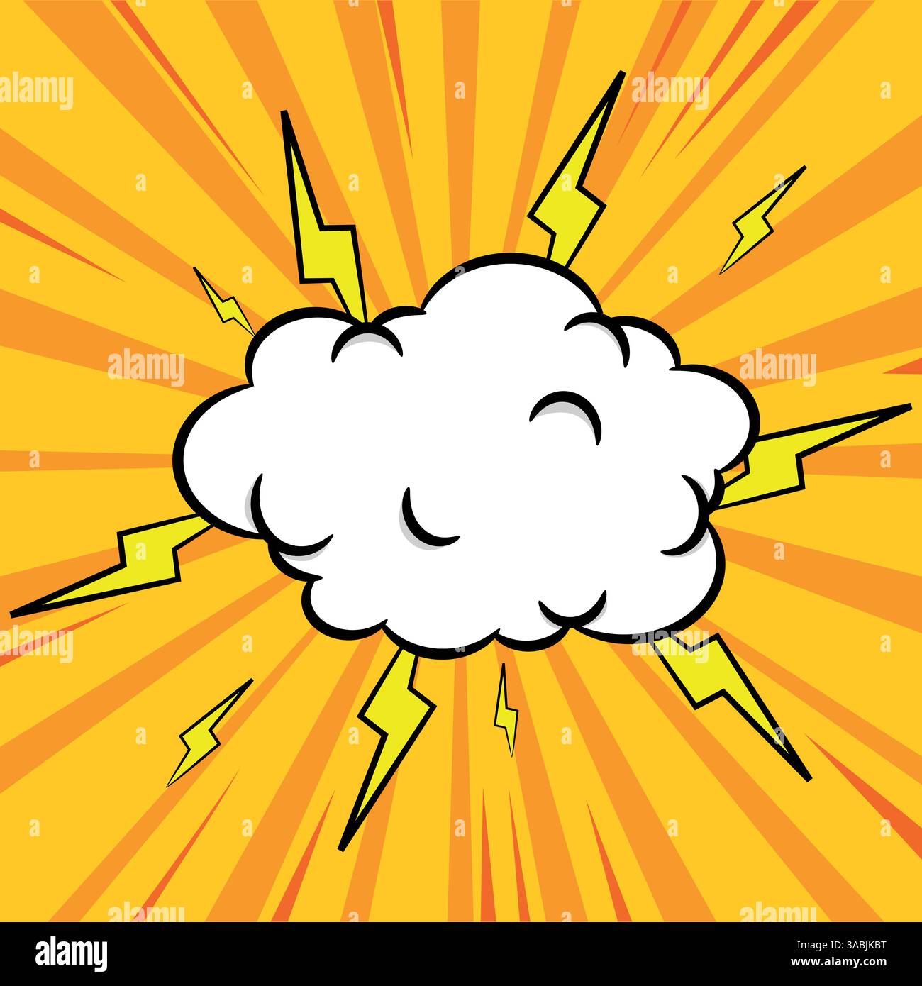 Comic lightning speech bubble with copy space for your text, cartoon ...