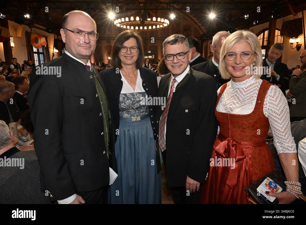 Munich, Germany. 02nd Apr, 2025. Politicians Albert Füracker (CSU, l-r ...