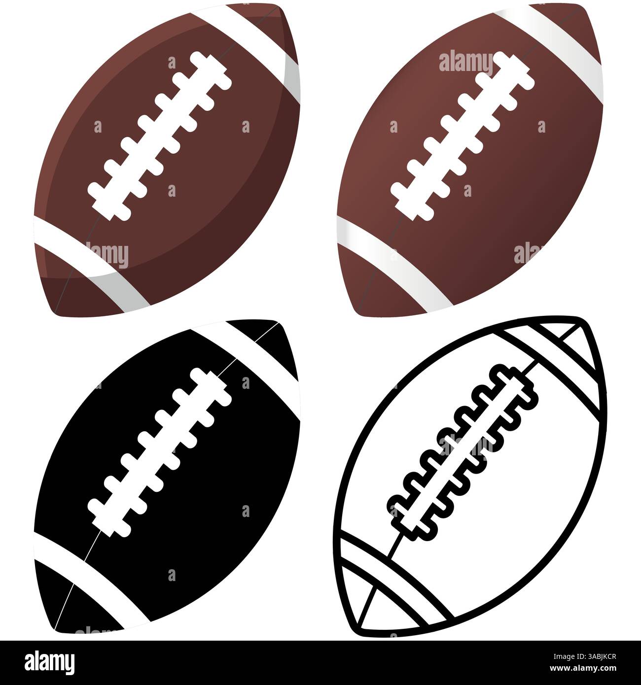 American Football ball isolated on a transparent background, in black ...