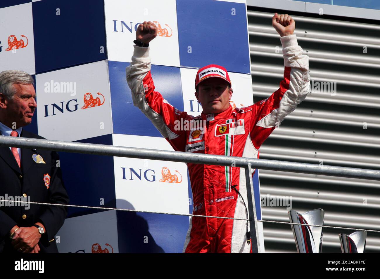 Kimi raikkonen winner belgium podium hi-res stock photography and ...