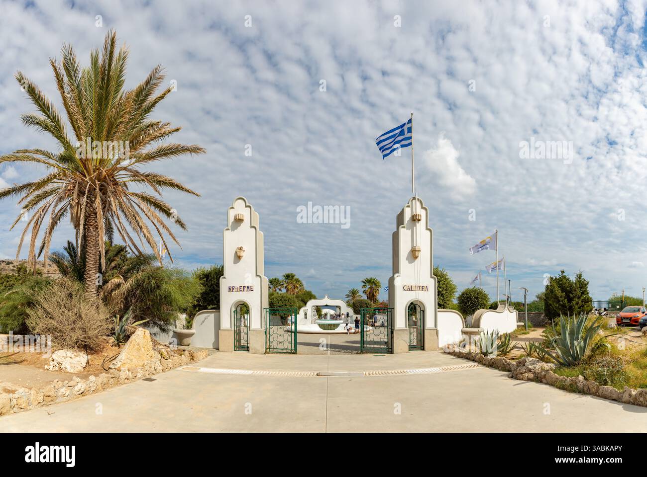 A picture of the entrance to Kallithea Springs, in Rhodes Stock Photo ...