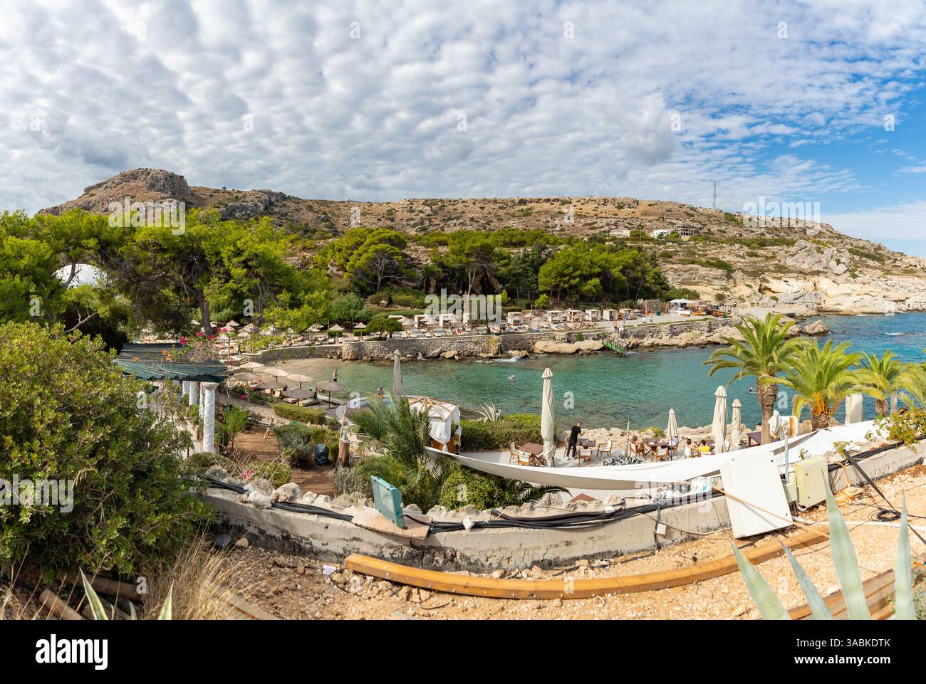 A picture of the beach at Kallithea Springs, in Rhodes Stock Photo - Alamy