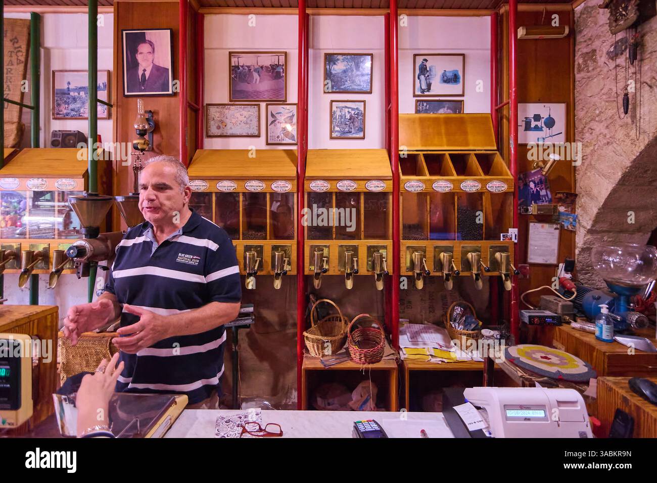 Crete.Greece - april 02, 2025: Traditional coffee store displaying ...