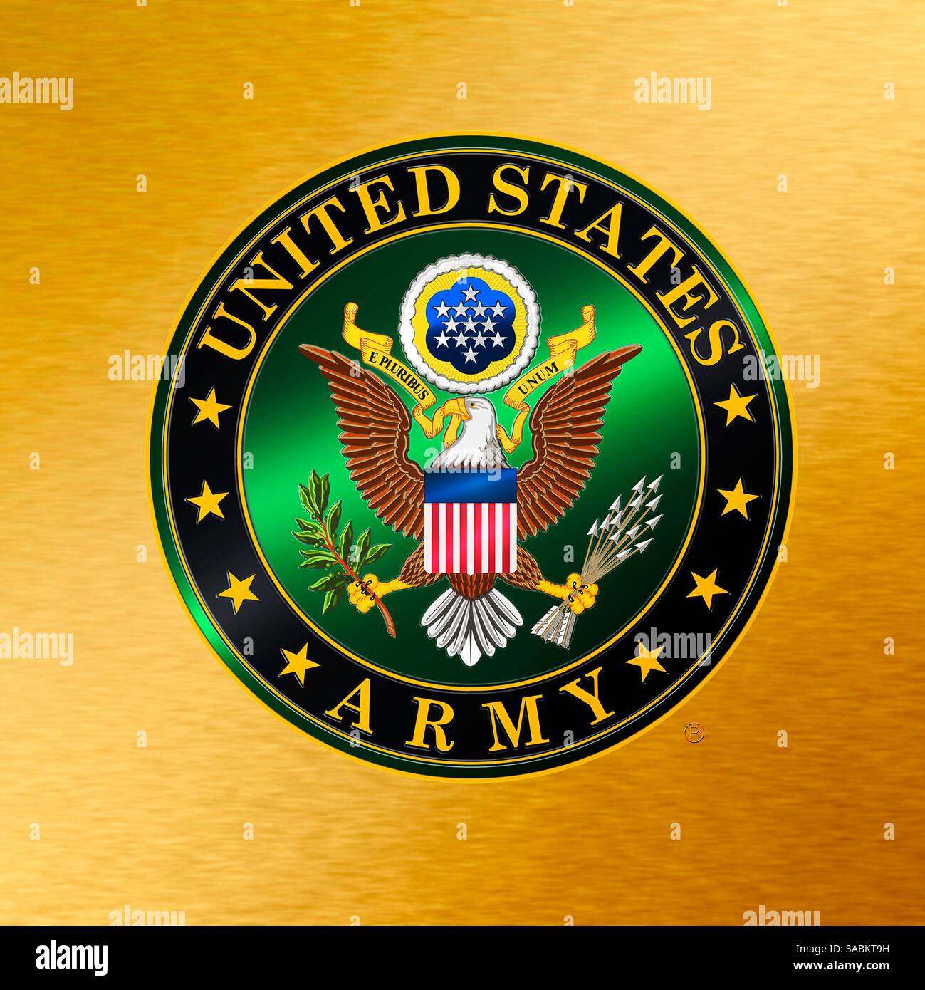 The U.S. Army Seal against a gold background Stock Photo - Alamy