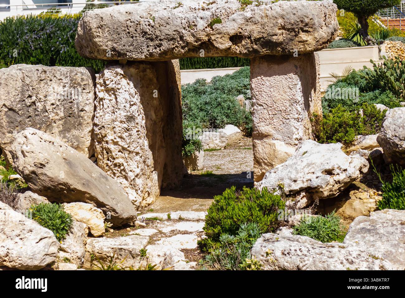 Ancient Stone Structure Amidst Lush Greenery and Weathered Rocks Stock ...