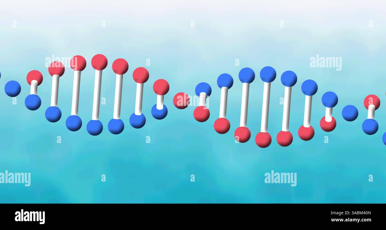 Image of dna strand spinning over blue background Stock Photo - Alamy