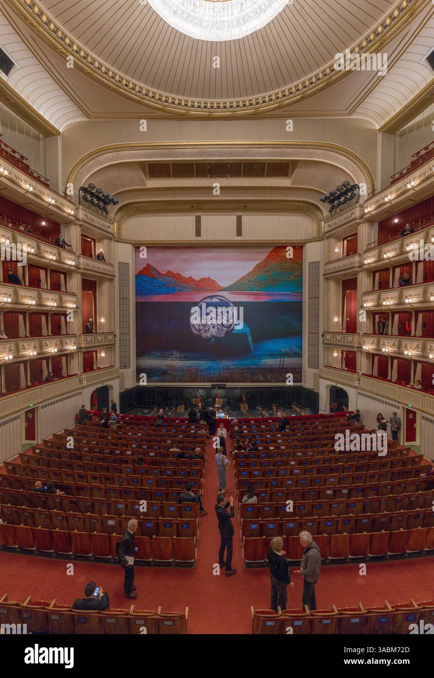 auditorium at interval, Vienna State Opera House, Vienna, Austria Stock ...