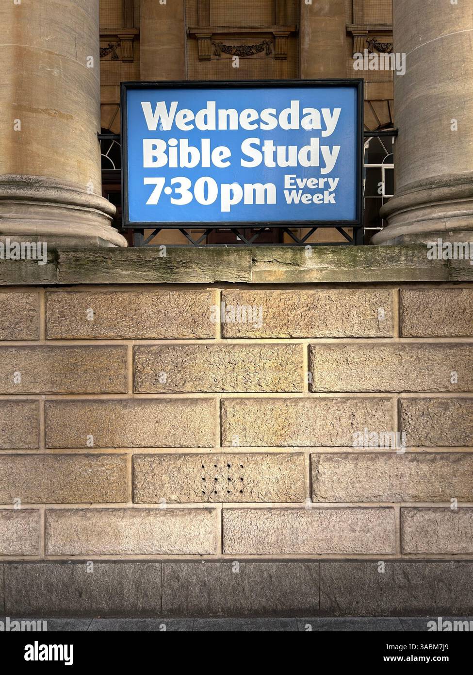 Wednesday Bible Study 7:30pm Every Week Stock Photo - Alamy